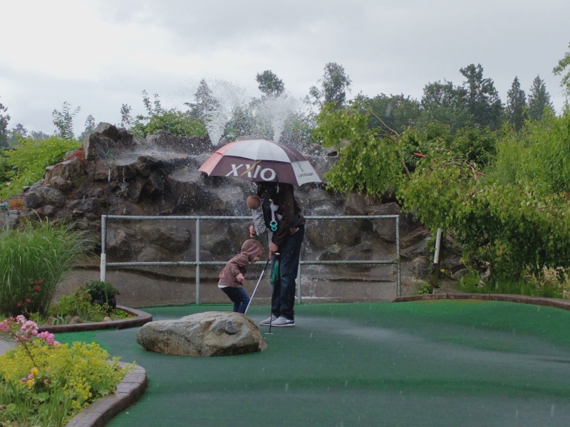 Mini Golf in the Rain - Discovering Parenthood