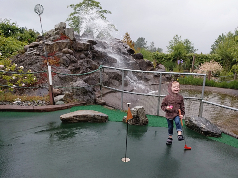 Mini Golf in the Rain - Discovering Parenthood